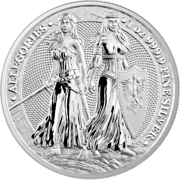 Srebrna Moneta Allegories: Polonia & Germania 1 uncja 2022 24h ...
